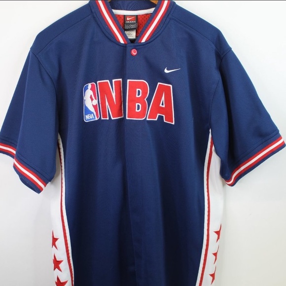 Nike | Shirts | Nike Mens Button Up Nba Warmup Jacket Sz Large | Poshmark